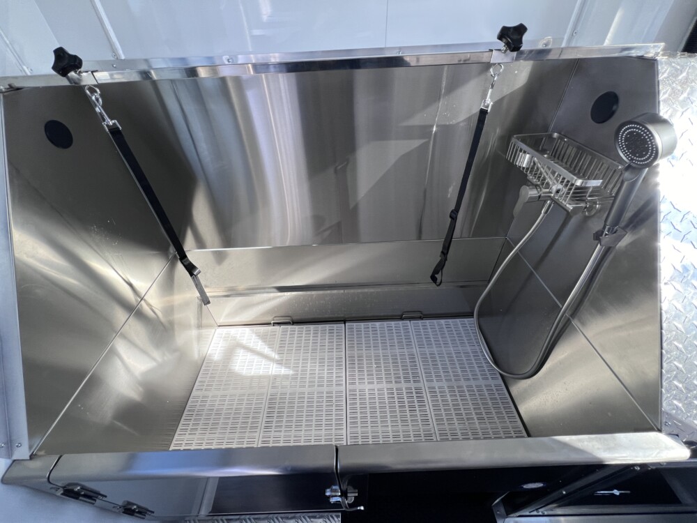 7X12TA Charcoal Pet Grooming Trailer Stock #56705 - Mobile Grooming ...